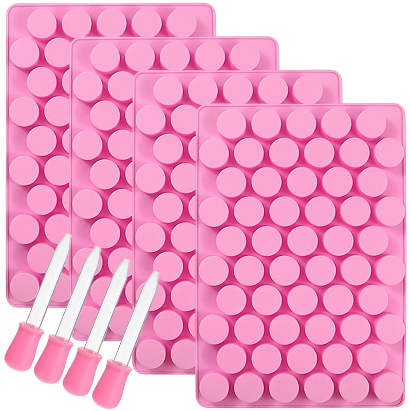 4PCS Cylinder Silicone Mold, 55-Cavity Candy Chocolate Molds with 4 ...