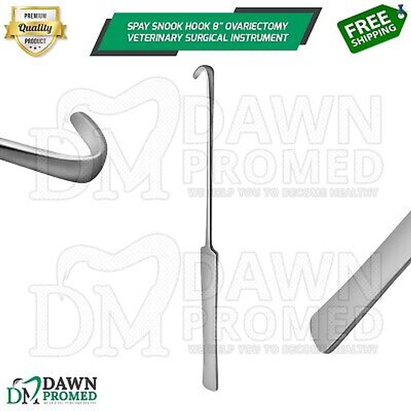 Spay Snook Hook 8" Ovariectomy Veterinary Surgical Instruments German ...