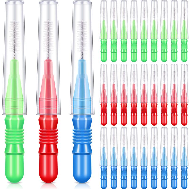 30 Pieces Interdental Brushes Oral Dental Hygiene Floss Brush Flossing ...