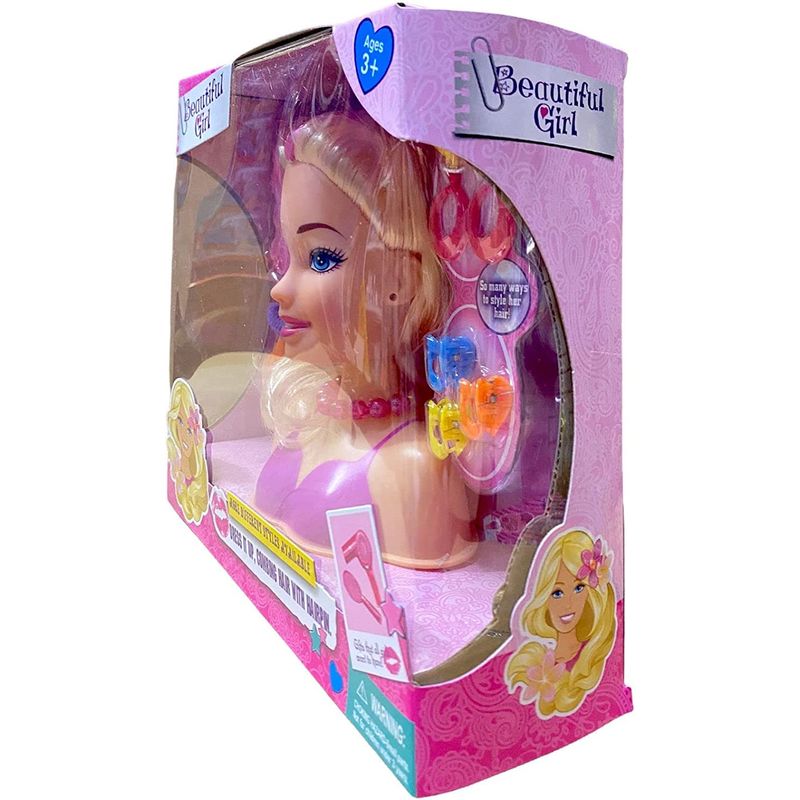 PEBBLE HUG Hair Styling Head Doll Play Set For Girls, Beautiful Hair ...