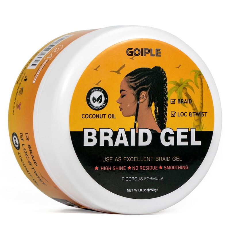 8.8OZ Strong Hold Braid Gel Tames Frizz Smoothing Gel Good for Twist ...