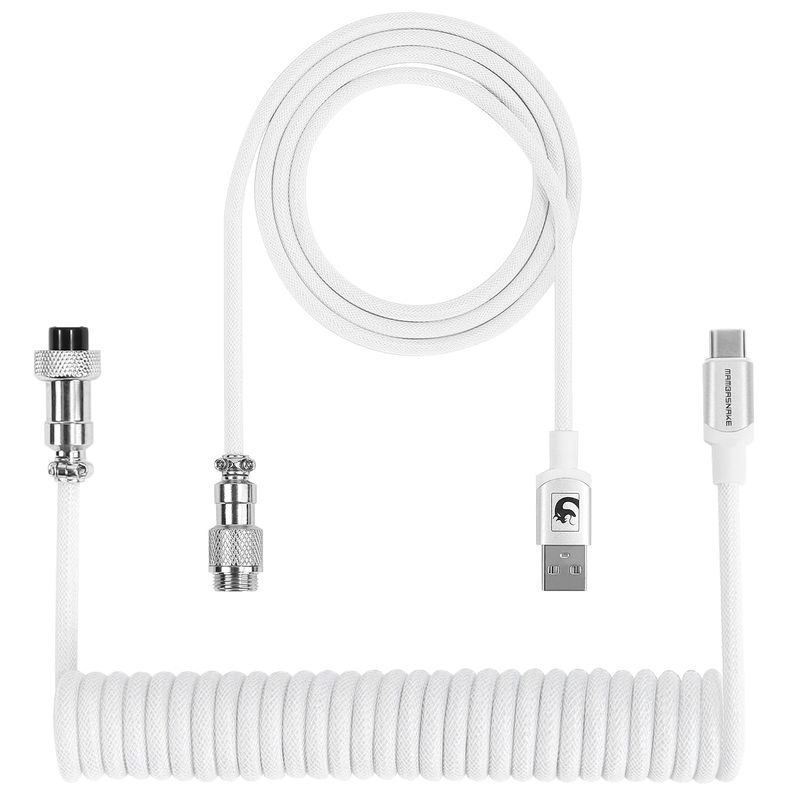 XINMENG C01 PRO Braided Coiled Keyboard Cable, Pro Custom USB-C Double ...