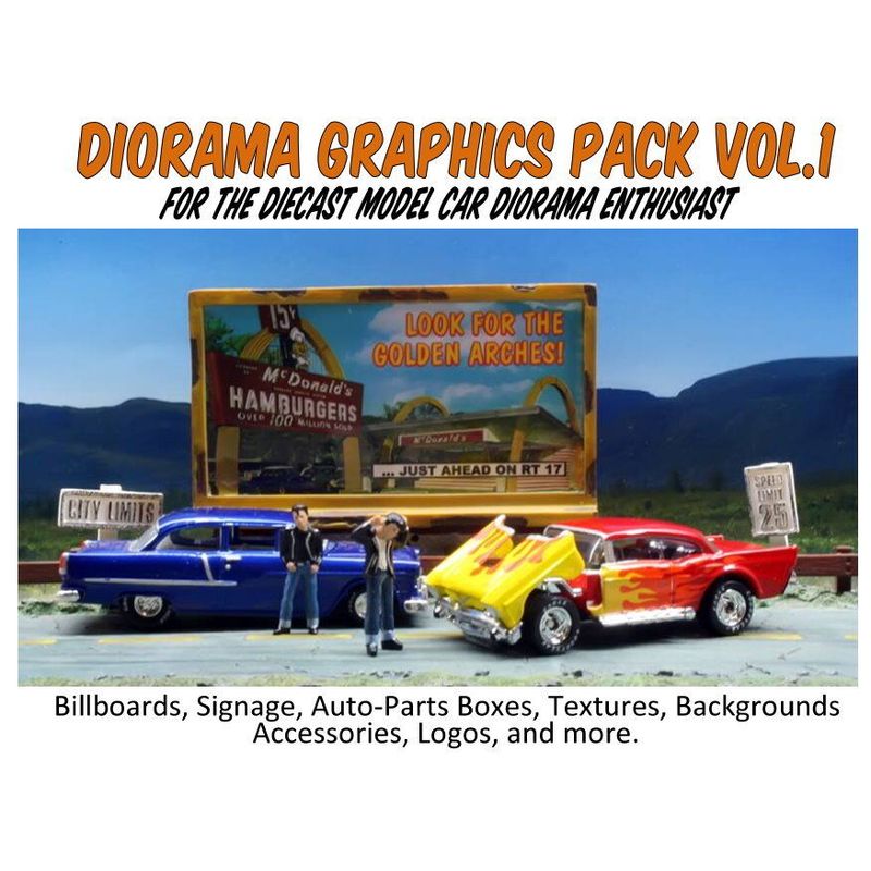 Diorama Graphics Pack Collection-Printable cutouts for your Diecast Car ...