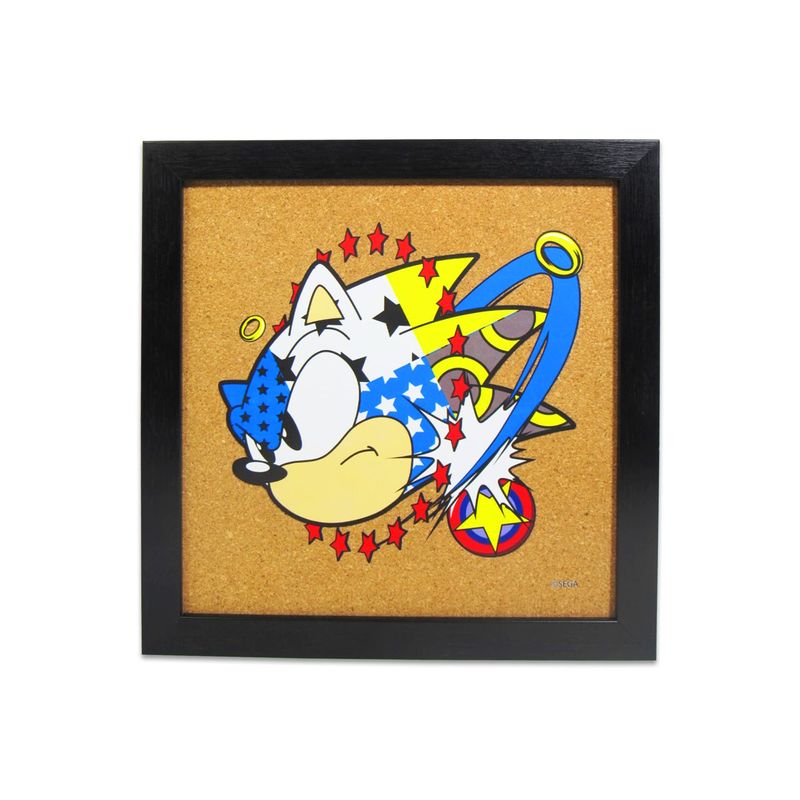 JUST FUNKY Sonic The Hedgehog Cork Board Wall Art | 10” x 10 ...