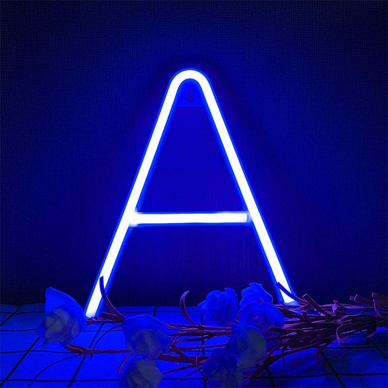 ENUOLI Letter Neon Signs Blue LED Neon Word Signs Battery/USB Powered ...