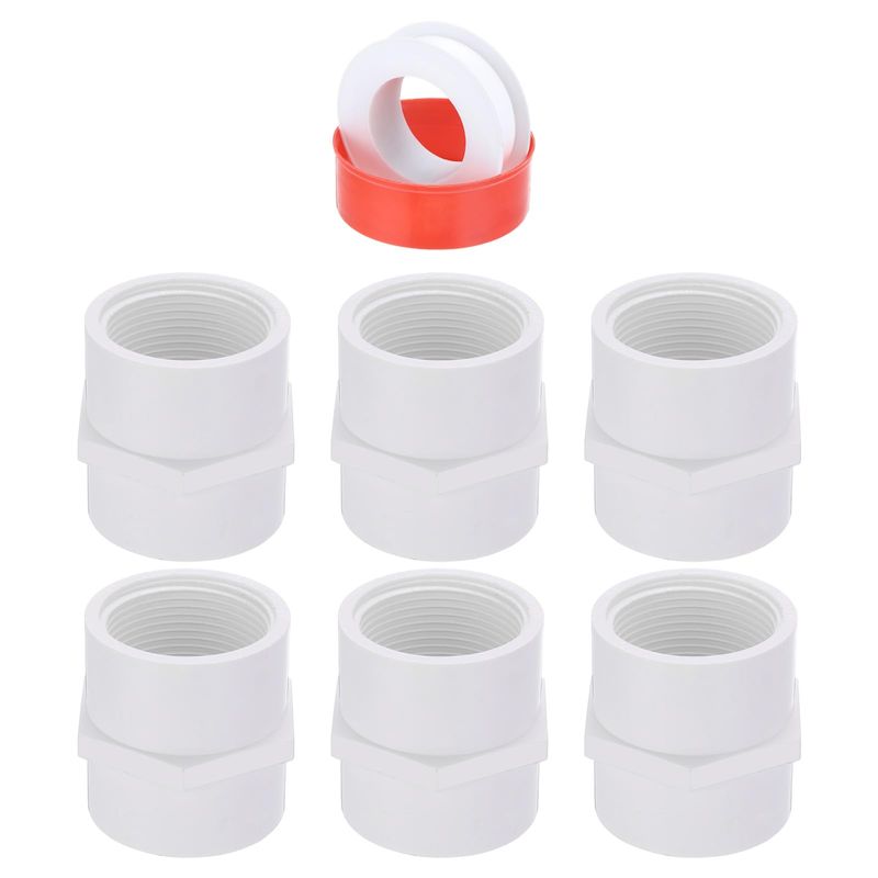 uxcell 6pcs 1-1/4" PVC Female Adapter Pipe Fitting Fit SCH40 Slip ...