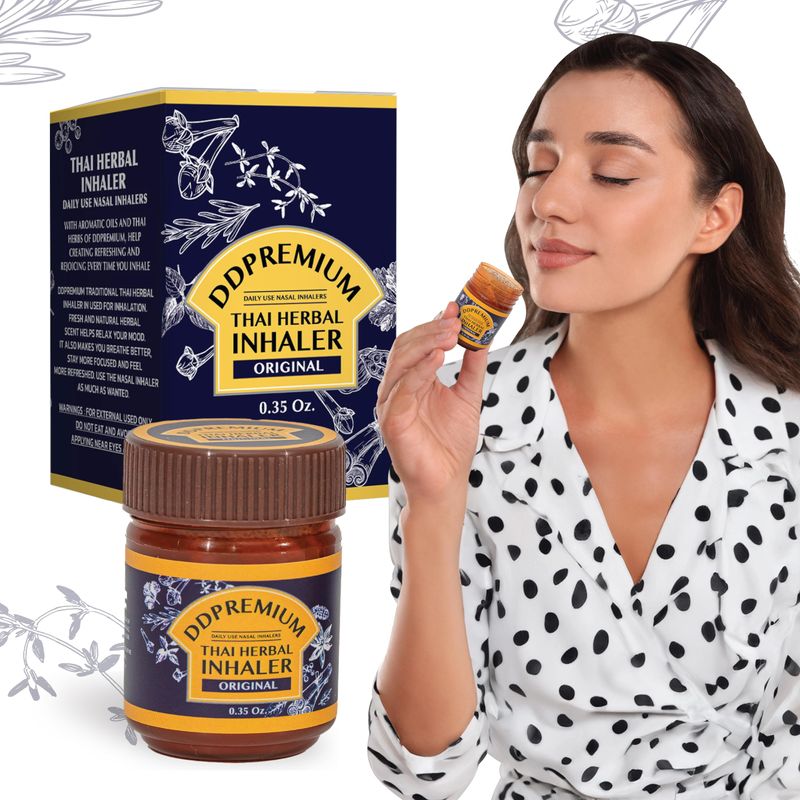 DDPREMIUM Herbal Inhaler with Menthol & Essential Oil - Natural Thai ...