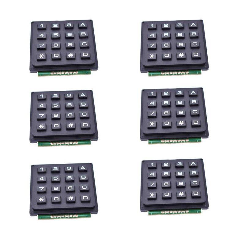 6pcs 4x4 Matrix 16 Keypad Keyboard Module 16 Button Mcu Keyboard Module With 16 Keys External