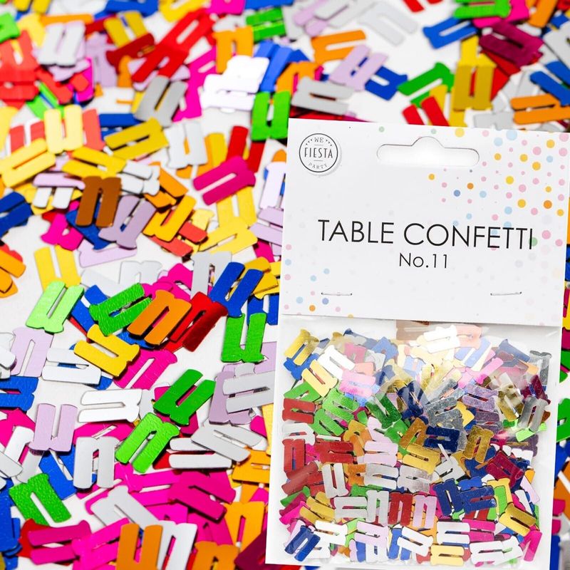 Confetti Number 11 Colourful for 11th Birthday Decoration for Children ...