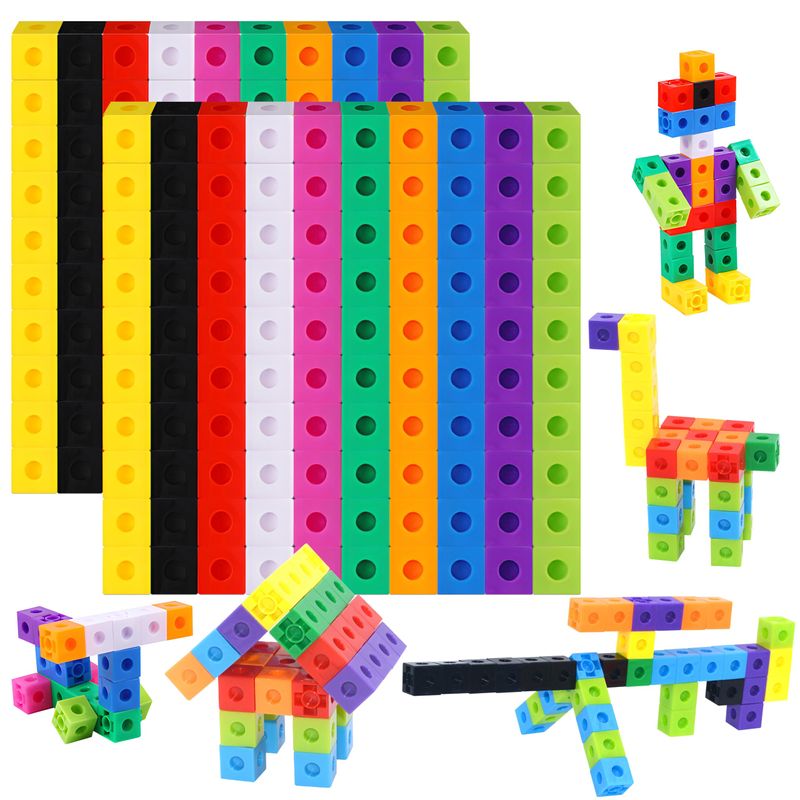 SpriteGru 200PCS Math Linking Cubes, Math Cubes Manipulative Connecting ...