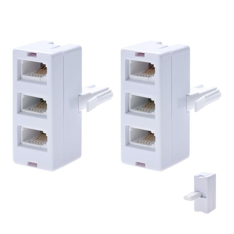 Xatgiouy 2 Pcs BT Telephone Socket Line 3 way Splitter, Universal Cable ...