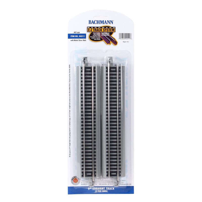 Bachmann Trains - Snap-Fit E-Z Track 9” Straight Track (4/card ...