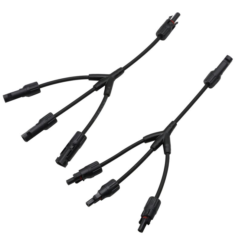 1 Pair Solar Y Branch Connectors 1 to 3 Connector Parallel Panel Cable ...