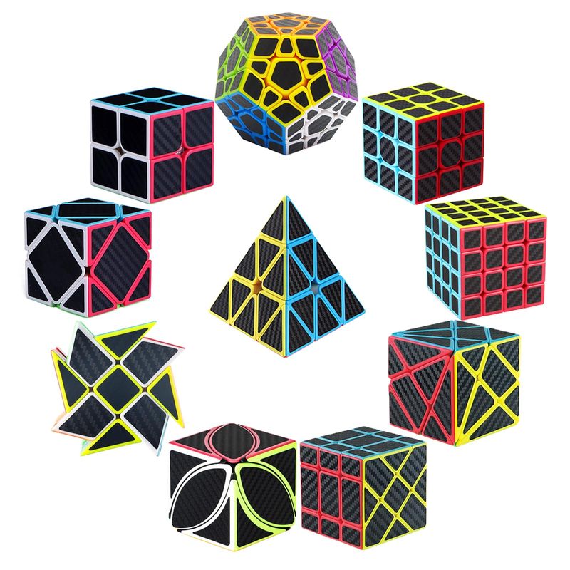 Roxenda Speed Cube Set of 2x2 3x3 4x4 Skew Ivy Axis Fisher Megaminx Pyramid Cube and Windmill ...