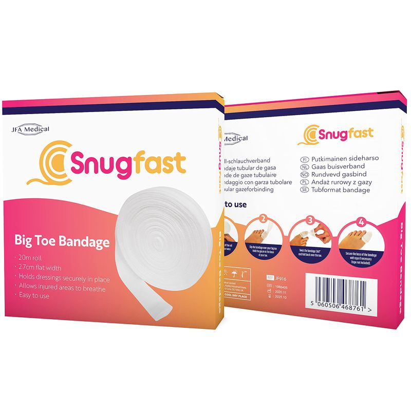 Snugfast Big Toe Tubular Gauze Bandage Dressing 2.7cm x 20m Roll ...