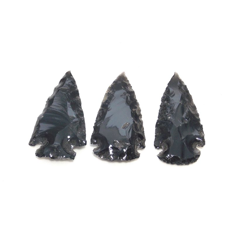 Stone Tone One 2"-2.5" Black Obsidian Arrowheads (Set of 3) - Online ...