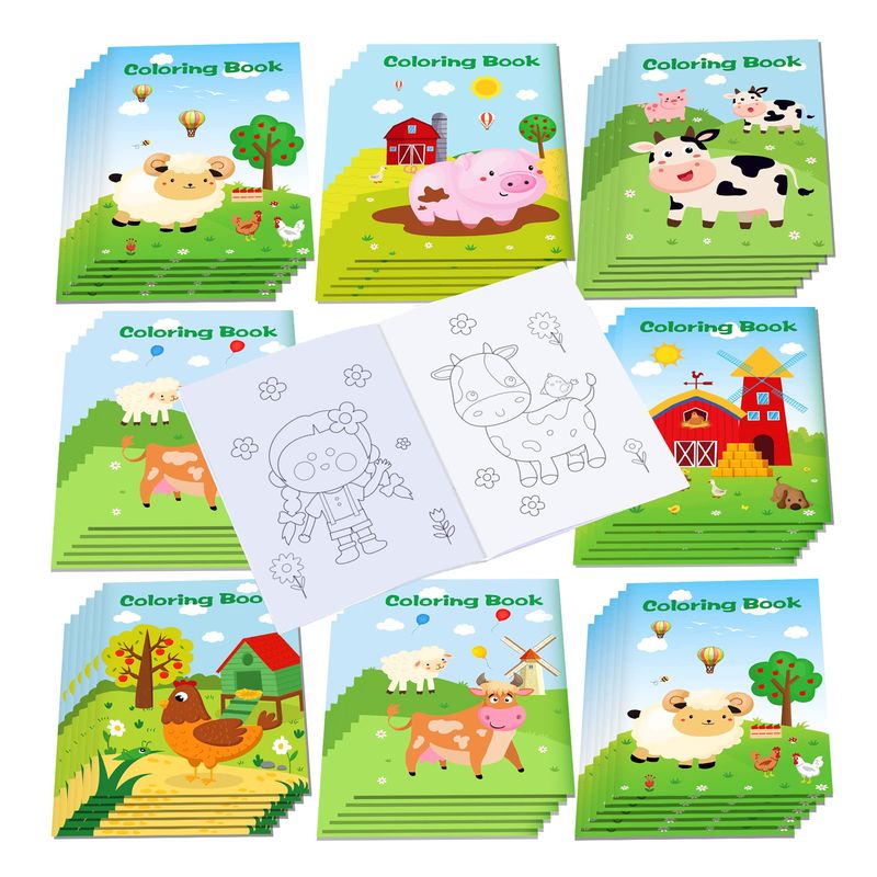 12 Pcs Farm Animals Coloring Books Bulk Mini Coloring Books Bulk for ...