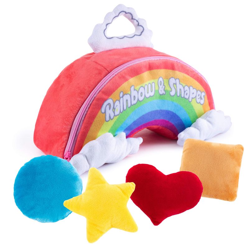 Talking Plush Rainbow & Shapes Toy Set | Includes 4 Talking Soft Shapes ...