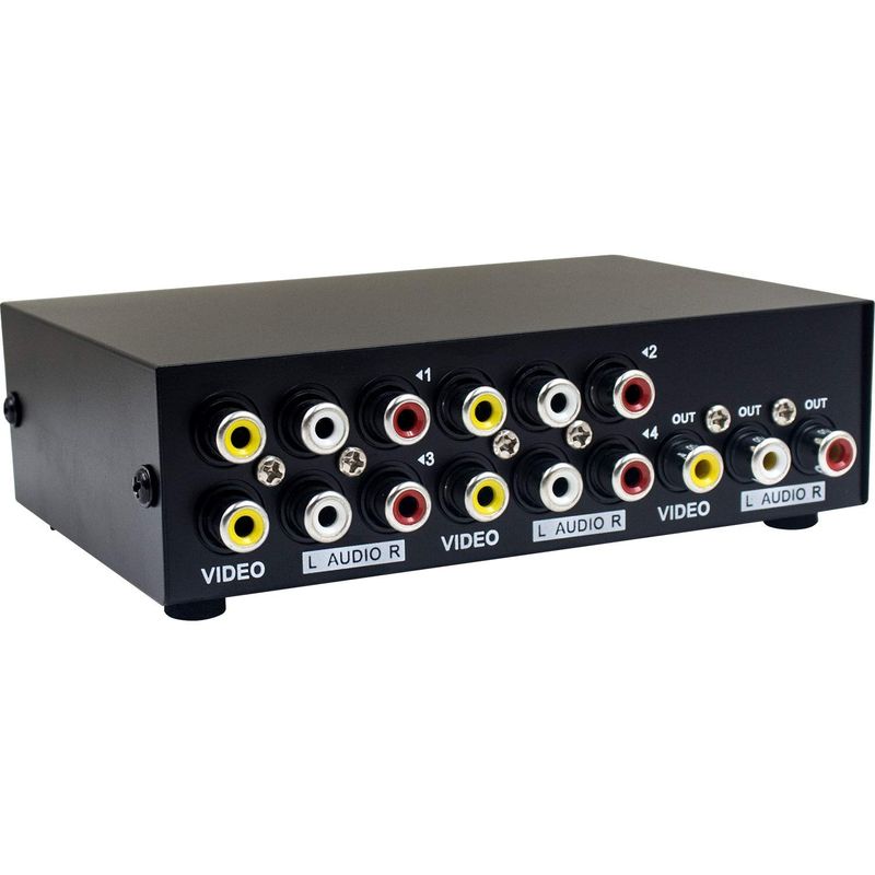 Duttek AV Switcher, RCA Splitter, RCA Switch Box, 4 Port AV Switch Box ...