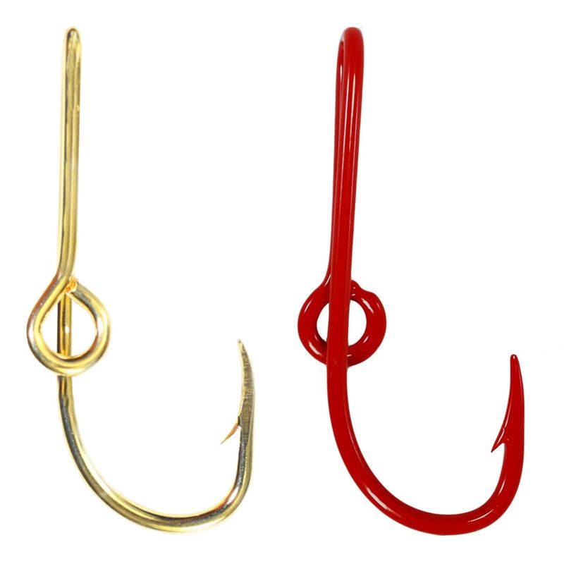 BT Outdoors Eagle Claw Hat Fish Hook Set of Two Hat Hook pins Red Fish ...