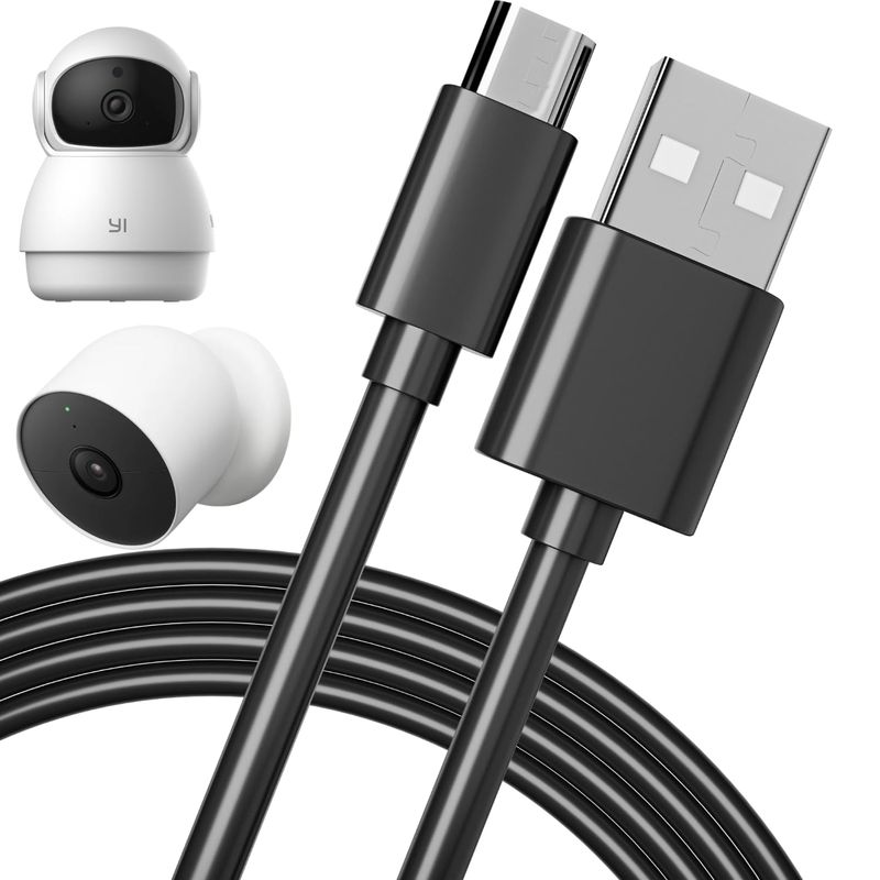 pluX Micro USB Cable 3M, USB Cable for Mi 360° Home Security Camera 2K ...