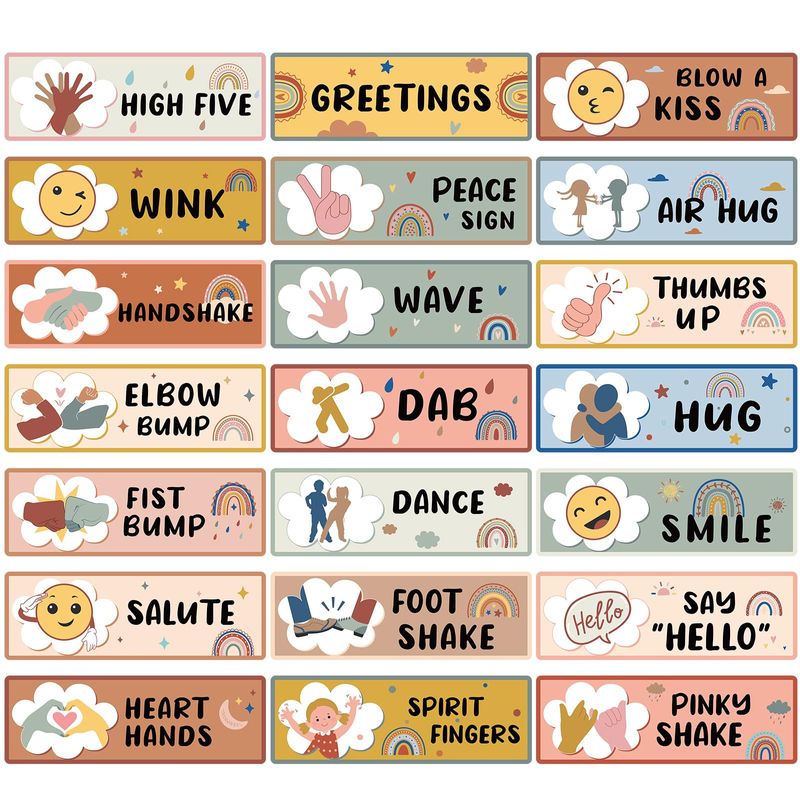 Pasimy 21 Pcs Greeting Choice Classroom Rules Posters Boho Social ...