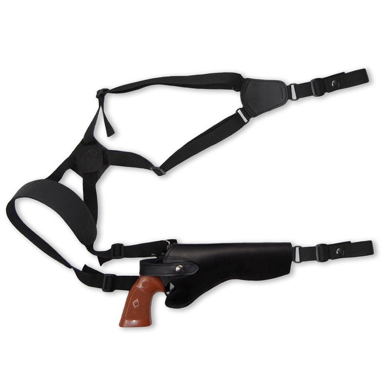New Barsony Black Leather Cross Harness Vertical Shoulder Holster for 6 ...
