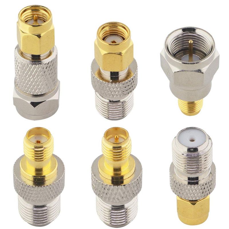 Boobrie 6PCS F Type to SMA/RP-SMA RF Coaxial Adapter Coax Connector F ...