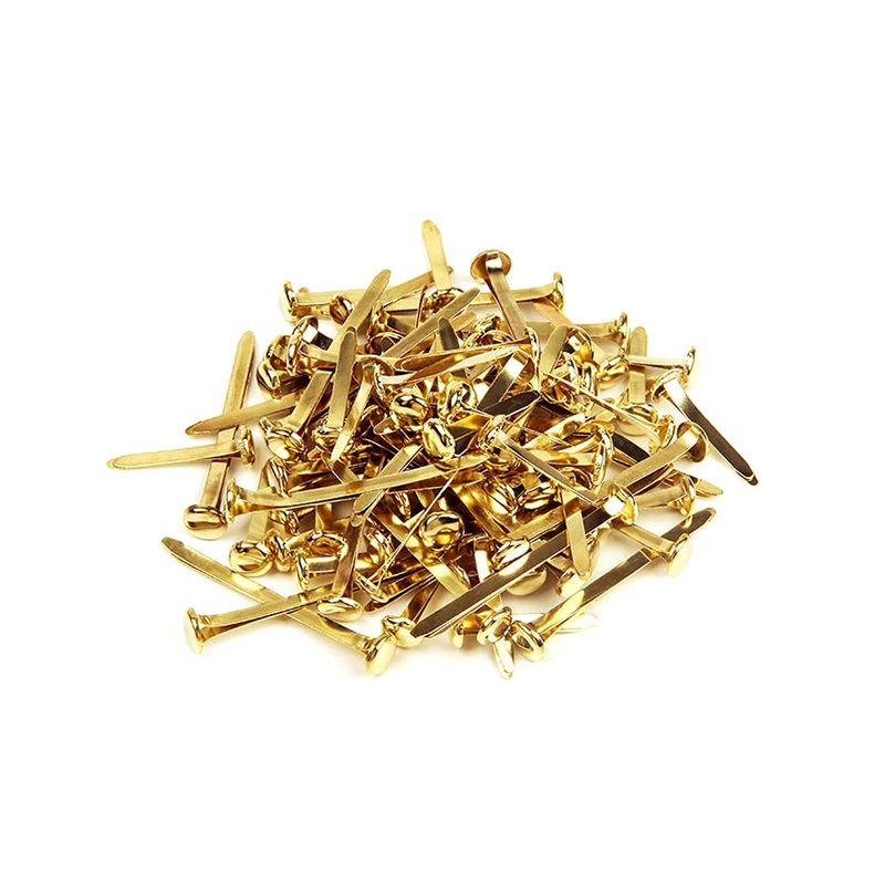 100 Pcs Paper Fasteners Mini Round Metal Scrapbooking Brads Split Pins for Paper Craft DIY ...