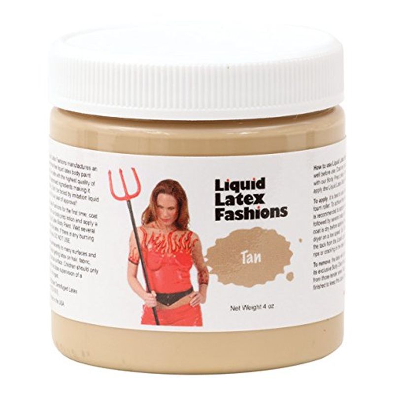 Tan 4 Oz - Liquid Latex Body Paint, Ammonia Free No Odor, Easy On and ...