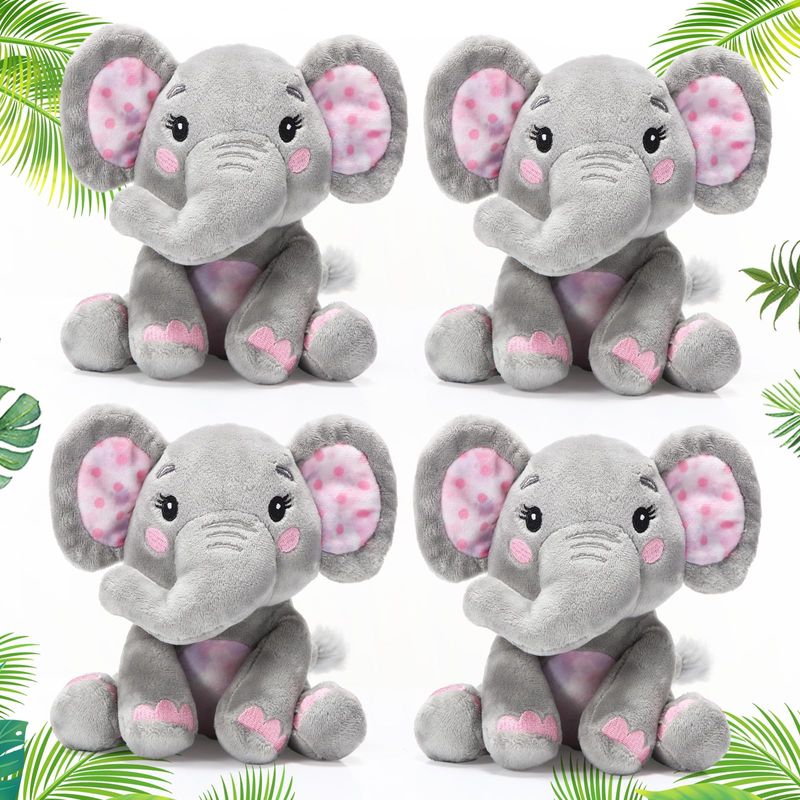 Libima 4 Pcs Small Elephant Stuffed Animals Bulk 6 Inch Cute Elephant ...