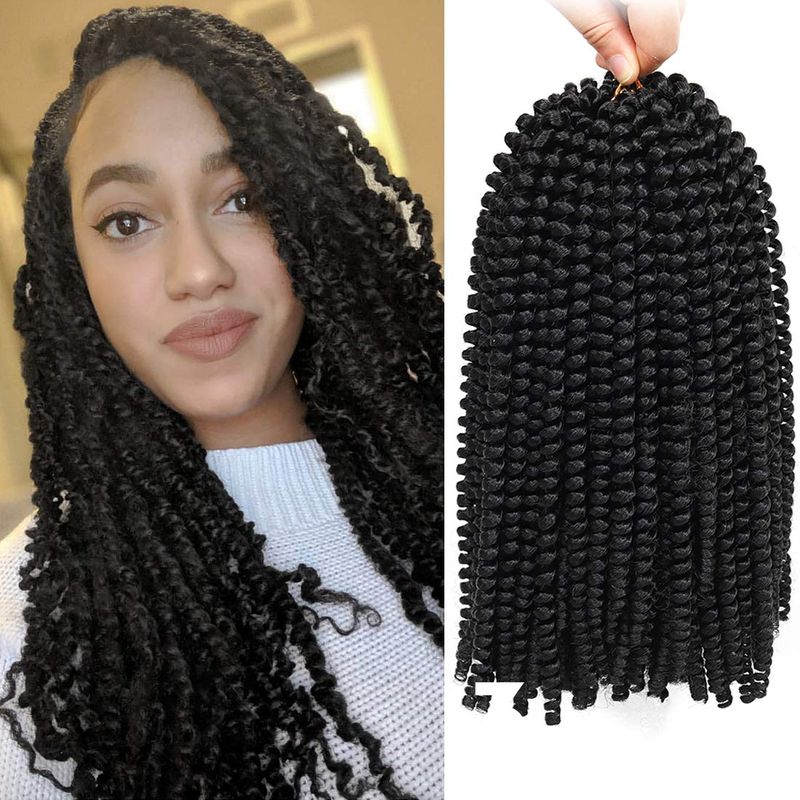 12 inch Spring Twist Crochet Braids Hair for Butterfly Locs Bomb Twist ...