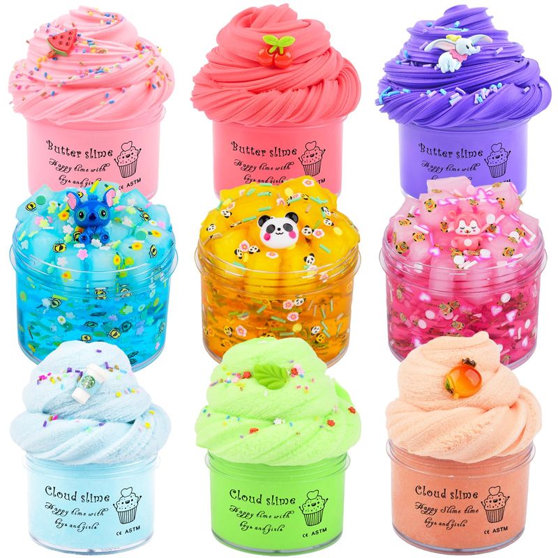 Kids Party Favor Gift 2 Pack Jelly Cube Crunchy Slime, Clear Slime For ...