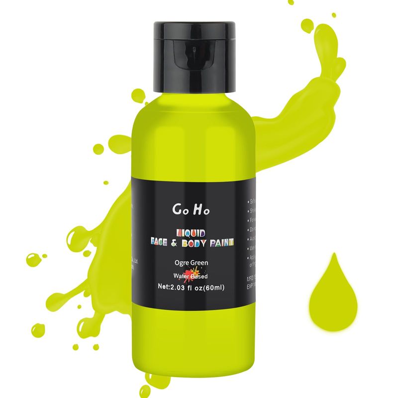 Go Ho Ogre Green Face Body Paint,Ogre Green Makeup Water Based Face ...