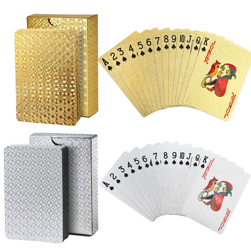 Joyoldelf 2 Decks of Playing Cards, 24K Foil Waterproof Playing Cards ...