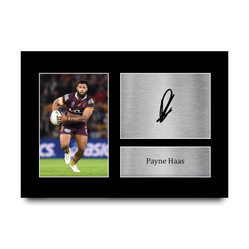 HWC Trading Payne Haas Brisbane Broncos Gifts Printed Signed Autograph ...