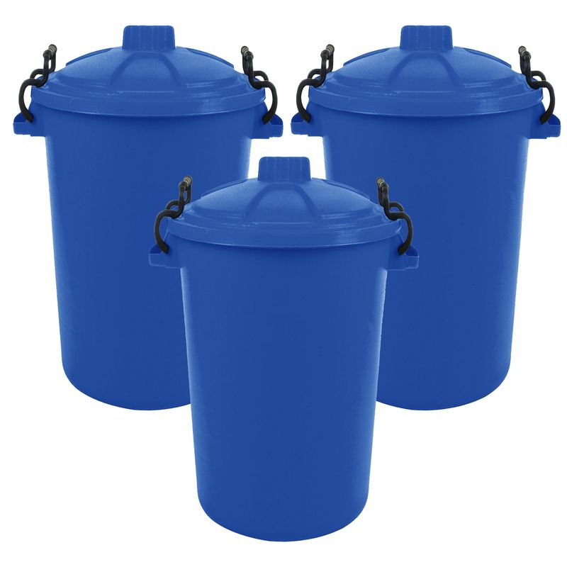 TENLITE (BLUE - 80L/85L Extra Large Heavy Duty Plastic Dustbin with ...