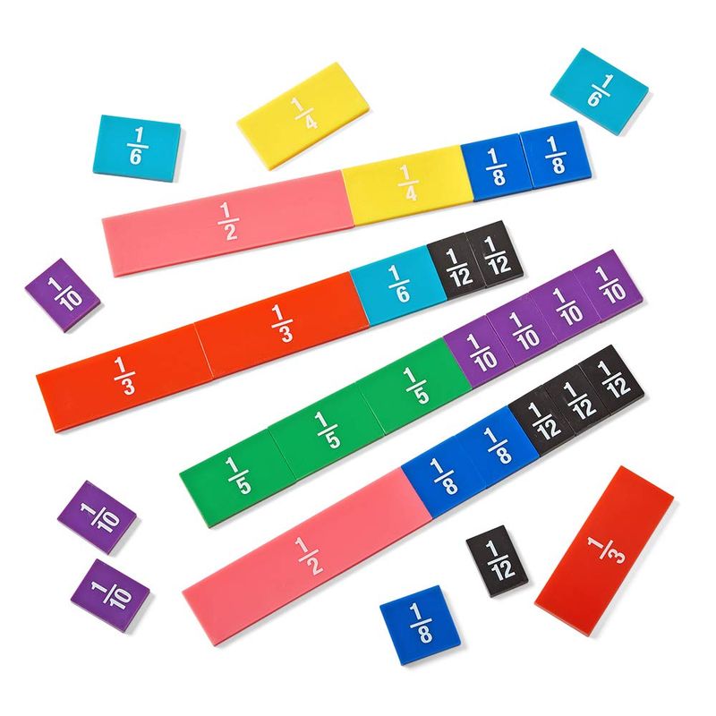 hand2mind Plastic Double-Sided Decimal and Fraction Tiles, Montessori ...