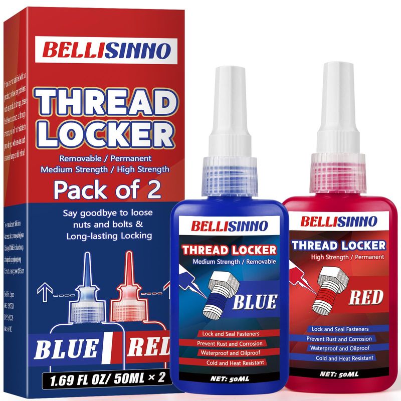 Thread Locker Blue and Red, Medium and Strong Strength Thread Lock ...