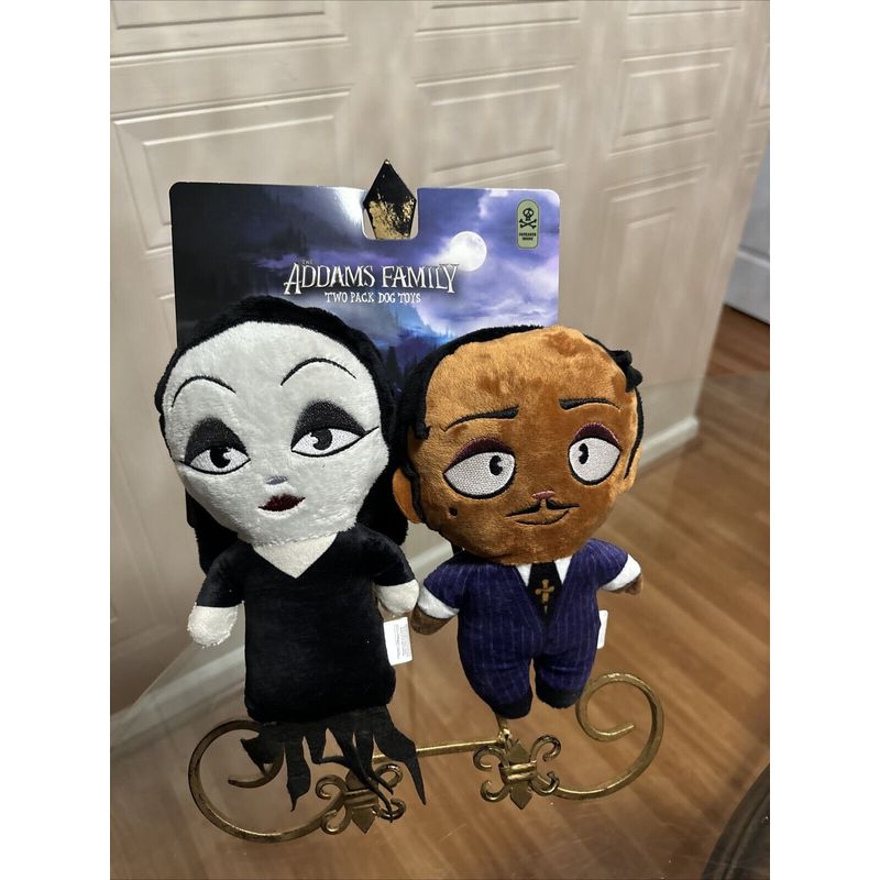 GMASON NEW 8” "ADDAMS FAMILY" MORTICIA & GOMEZ PET TOY SET Creepy ...