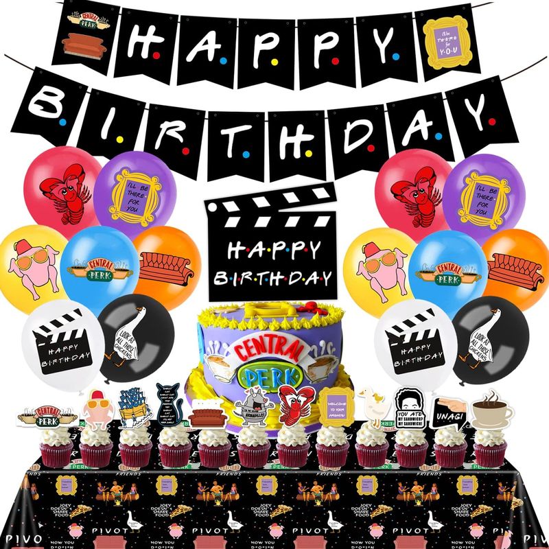 Friends Birthday Party Supplies, Party Decorations Set Include Banner ...