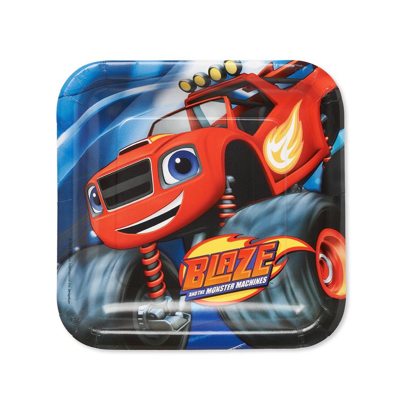amscan 551582 Blaze and the Monster Machines Square Dinner Paper Plates ...