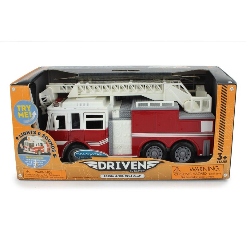 Driven by Battat Tough Rigs Real Play Fire Truck Toy Lights and Sounds ...