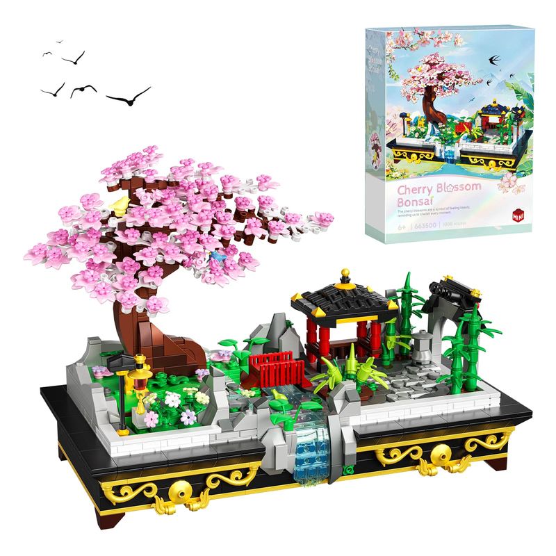Hallisun Cherry Blossom Bonsai Tree Building Set, Mini Size Brick ...