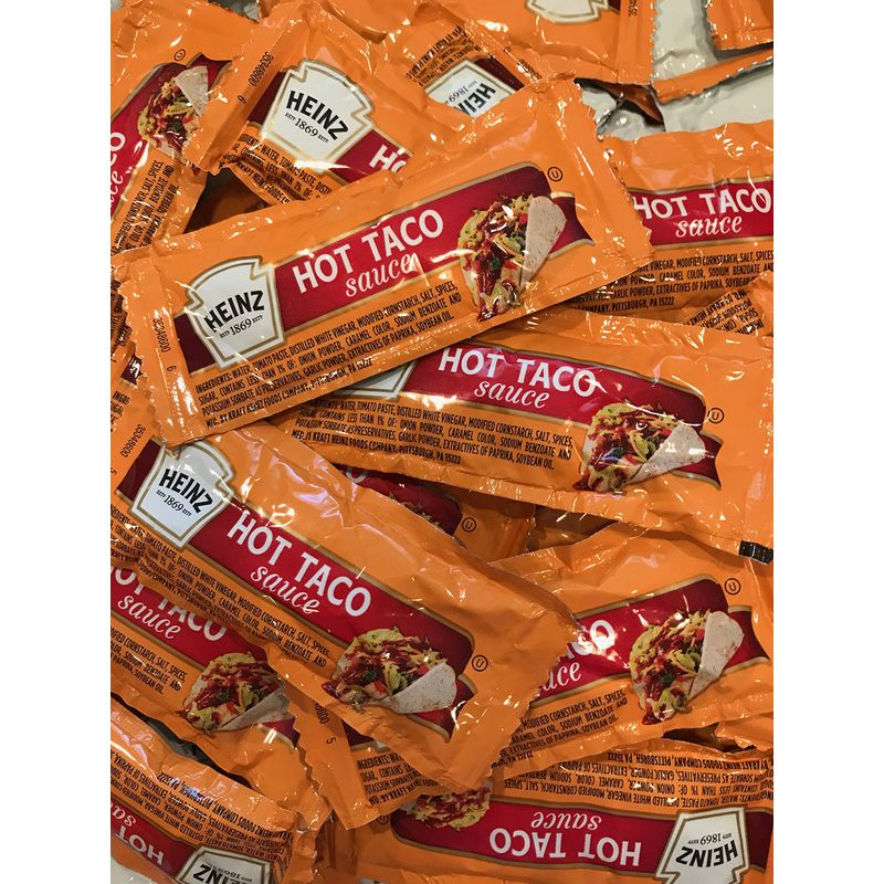 Hot Taco Sauce, Spicy Taco Sauce Packets - 50 Individual Packets, Great ...