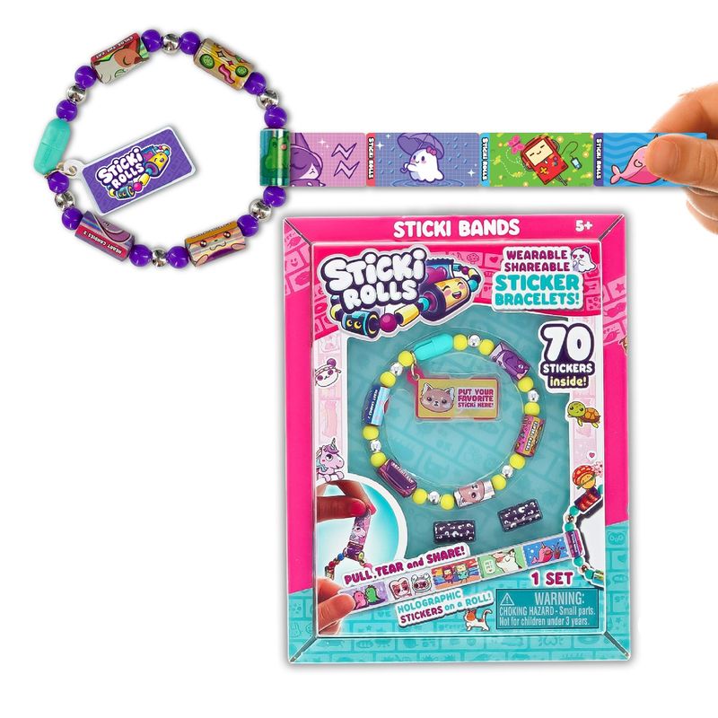 Sticki Rolls Sticki Band Wearable Sticker Bracelet - 70 Stickers ...