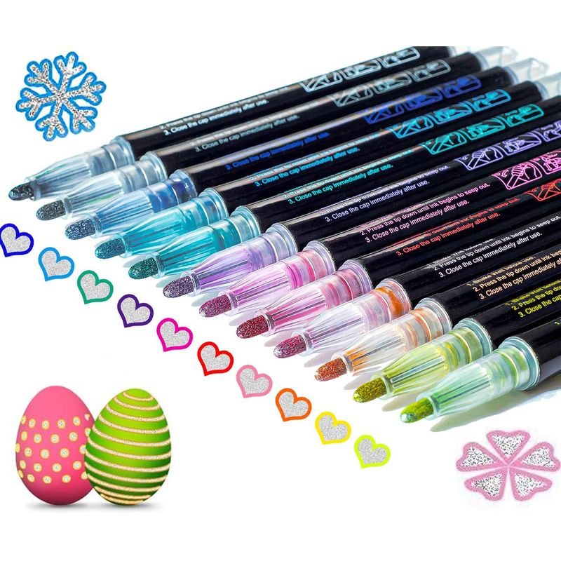 Muchcute Glitter Pens Metallic Outline Markers: 12 Easter Gifts Kids ...