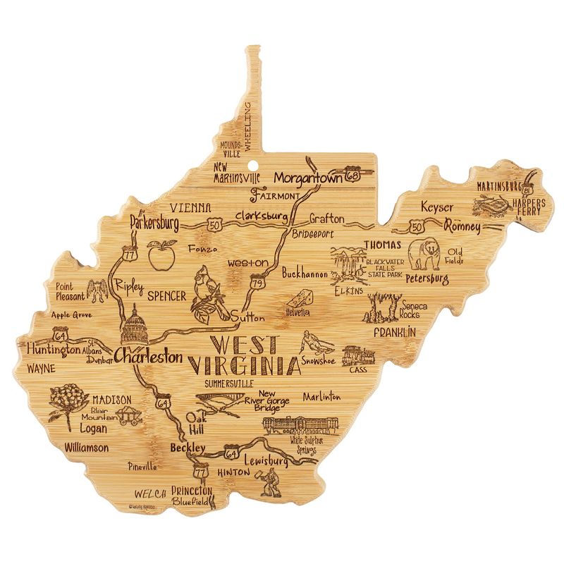Totally Bamboo Destination West Virginia State Shaped Serving and ...