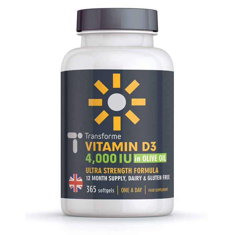 Transforme Vitamin D3 4000 IU in Olive Oil, 365 Capsules 1 Year Supply ...