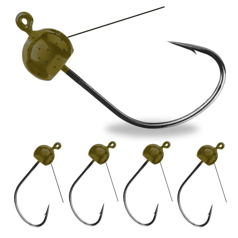 Reaction Tackle Tungsten Wacky Jig Heads - 5-Pack for Bass Fishing Jigs ...